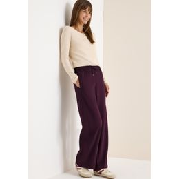 Cecil Damen Culotteeggplant rot, Gr. XXL, unifarben, Stoff, 75% Polyester, 22% Viskose, 3% Elasthan, Hosen, im Loose Fit