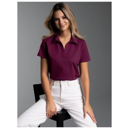 TRIGEMA Damen Poloshirt "TRIGEMA Poloshirt ohne Knopfleiste", rot, Basic, Gr. L, 100% Baumwolle, Shirts