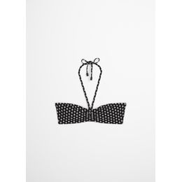 Marc O'Polo MARC O'POLO Damen Bandeau-Bikini-Top "Palm Geo Print", schwarz-wei&szlig;, Gr. M, Obermaterial: 84% Polyamid, 16% Elasthan, Bikini-Oberteile
