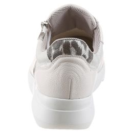 Waldl&auml;ufer WALDL&Auml;UFER Damen Sneaker "K-FUNKY", Gr. 8wei&szlig;, silberfarben, Nappaleder, Nubukleder, Reptilienpr&auml;gung, unifarben mit Farbeinsatz, Schuhe,