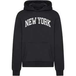 MisterTee Herren Kapuzenpullover "MisterTee New York Fluffy Hoody", schwarz, Gr. L, mehrfarbig, 70% Baumwolle, 30% Polyester, Pullover