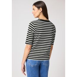 Street One Damen T-Shirt, schwarz-wei&szlig;, Gr. 36, gestreift, Web, 100% Baumwolle, Shirts, aus reiner Baumwolle