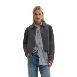 Marc O'Polo Lederjacke MARC O'POLO "aus softem Ziegenleder", Damen, Gr. 38, blau graphite, Obermaterial: 100% Leder (Ziege); Futter: 100% Polyester, unifarben, slim fit, Jacken