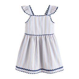 next Kleid M&auml;dchen Gr&ouml;&szlig;e 134 marine / dunkelgr&uuml;n / violettblau / wei&szlig;