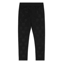 Philipp Plein M&auml;dchen Leggings "Monogram Verziert"0202, schwarz, schwarz, Gr. 12, Obermaterial: 5% Elasthan, 95% Baumwolle, Hosen