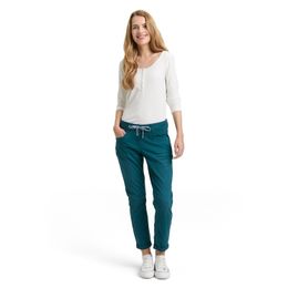 Tom Tailor Damen 7/8-Hose "Tom Tailor Tapered", blau, Gr. 36, Web, Obermaterial: 92% Baumwolle, 5% Polyester, 3% Elasthan. Futter: 100% Baumwolle,