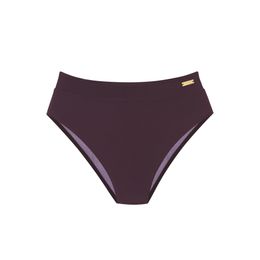 Highwaist-Bikini-Hose Lascana "Lolo", Gr. 44, N-Gr, aubergine, Obermaterial: 82% Polyamid, 18% Elasthan. Futter: 100% Polyester, Badehosen, mit angesetztem B&uuml;ndchen