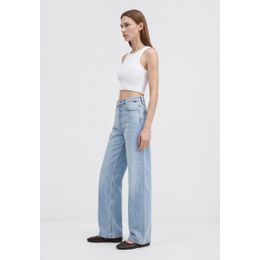 Mavi Damen Weite Jeans "MALIBU"lt used str, Gr. 27, 86% Baumwolle, 12% Polyester, 2% Elastan, Jeans, Wide Leg Jeans