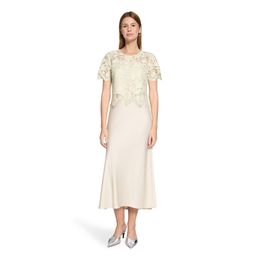 Vera Mont Damen Spitzenbluse "Damen kurzarm", beige, Gr. 38, Spitze, Obermaterial: 61% Polyamid, 25% Baumwolle, 14% Polyester. Futter: 100%
