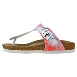 DOGO Damen Zehentrenner "Lila Zehentrenner Planty Damen Sandalen, Lila Zehentrenner", Gr. 36, rot, Lederimitat, Schuhe, Handgefertigt