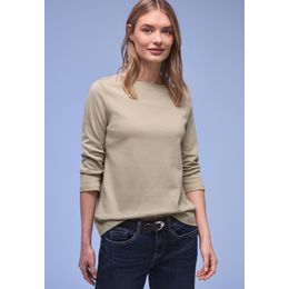 Street One Damen 3/4-Arm-Shirttimeless beige, Gr. 44, unifarben, Web, 100% Baumwolle, Shirts, aus reiner Baumwolle