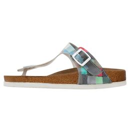 DOGO Damen Zehentrenner "Lila Zehentrenner Planty Damen Sandalen, Lila Zehentrenner", Gr. 40, bunt, Lederimitat, Schuhe, Handgefertigt