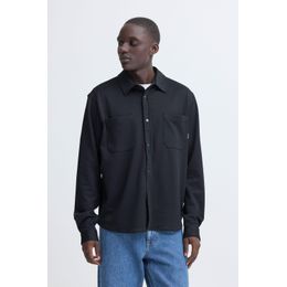 Hemdjacke Blend "BHAdrian", Herren, Gr. XXL, schwarz (salute), Twill, 83% Polyester, 13% Viskose, 4% Elasthan, Strukturmuster, Basic, weit h&uuml;ftbedeckend, ohne Ausschnitt, mit Knopf, Jacken, Modisches Overshirt mit Brusttasche