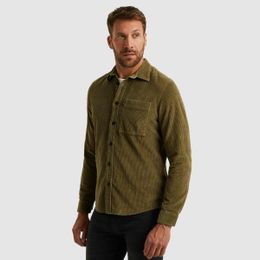 PME-Legend PME LEGEND Herren Langarmhemd, gr&uuml;n, Gr. XL, unifarben, Web, Obermaterial: 100% Baumwolle, Hemden, aus softem Cord, mit Knopfleiste