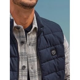 Lerros Herren Steppweste "Steppweste aus Baumwolle und Leinen, gef&uuml;ttert"blau night, Gr. XXL, 74% Baumwolle, 26% Lyocell, Westen