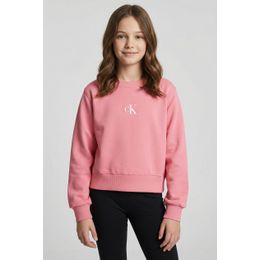 M&auml;dchen Sweatshirt "CK LOGO CN FLEECE SWEATSHIRT"brandied apricot, Gr. 12, Calvin Klein Jeans, unifarben, Sweatware, Obermaterial: 60% Baumwolle, 40%