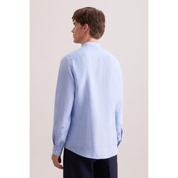 Seidensticker Herren Leinenhemd "Schwarze Rose", blau, Gr. 41, unifarben, 100% Leinen, Hemden, Slim 1/1 Stehkragen Uni
