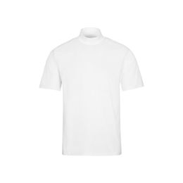 TRIGEMA Herren T-Shirt "TRIGEMA T-Shirt mit Stehkragen", wei&szlig;, Basic, Gr. M, Single Jersey, 100% Baumwolle, Shirts