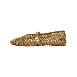 Dolce Vita Damen Riemchenballerina "Dolce Vita Ballerinas Leder", Gr. 40, gold, Leder, Schuhe