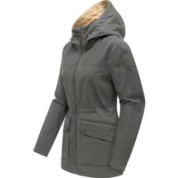 Ragwear Damen Anorak "Lenoa Vintage", grau, Gr. M, Obermaterial: 100% Baumwolle. Innenfutter: 100% Polyester, Jacken, &Uuml;bergangsparka mit Kapuze und