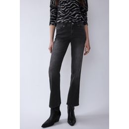 Bootcut-Jeans STREET ONE STUDIO, Damen, Gr. 26, L&auml;nge 30, schwarz washed, Jeans, 84% Baumwolle, 13% Polyester, 3% Elasthan, unifarben, lang, Jeans, 5-Pocket-Style