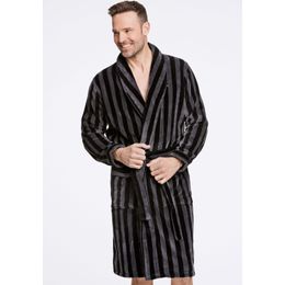 Bison Herren Bademantel "Bademantel", schwarz, Gr. L, Obermaterial: 100% Baumwolle, Hausm&auml;ntel
