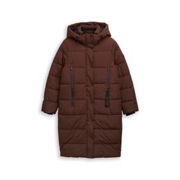 Tom Tailor Damen Steppmantel "Regular"schwarz pecan braun, Gr. S, Strukturmuster, unifarben, Web, Obermaterial: 100% Polyester. Futter: 100%