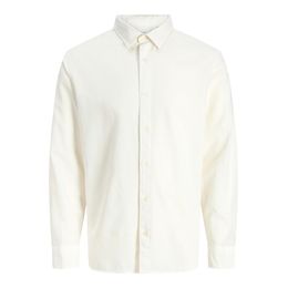 Jack & Jones Kinder Langarmhemd "JJEBREEZE LINEN BLEND SHIRT L/S SN JNR"wei&szlig;, Gr. 128, JACK & JONES JUNIOR, unifarben, Web, Obermaterial: 70% Baumwolle, 30%