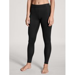 Calida Damen Leggings "Elastic", Gr. XS, schwarz, Single Jersey, Obermaterial: 94% Baumwolle, 6% Elasthan, Hosen, elastisch, hoch geschnitten, Singel