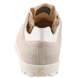Calvin Klein Damen Sneaker "LOW PROFILE RUN MG SUE DB LACES", Gr. 40, beige, Textil, Veloursleder, unifarben mit Farbeinsatz, Schuhe,