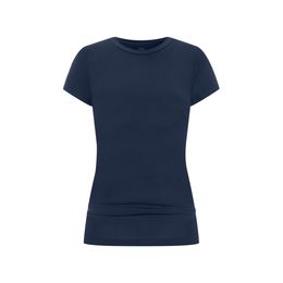 Mey Damen T-Shirt "Cotton Pure", Gr. 38, blau, Single Jersey, Obermaterial: 94% Baumwolle, 6% Elasthan, Shirts, Rundhalsausschnitt mit Turtleneck