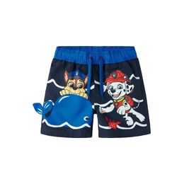 name it Badeshorts 'NMMMIKI PAW' Jungen Gr&ouml;&szlig;e 116 marine / braun / rot / wei&szlig;