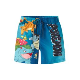 name it Badeshorts 'NKMMANUEL POKEMON' Jungen Gr&ouml;&szlig;e 134 blau / azur / orange / himbeer