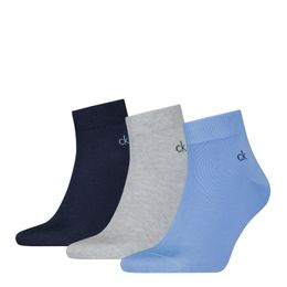 Calvin Klein Herren Kurzsocken "CK MEN QUARTER", Gr. 43sky blau, Baumwollmischung, Socken, Rippenb&uuml;ndchen, Cotton-Mix, elastisch