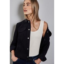Street One Damen Tr&auml;gertop, wei&szlig;, Gr. 46, unifarben, Web, 48% Baumwolle, 48% Modal, 4% Elasthan, Tops, aus softem Materialmix