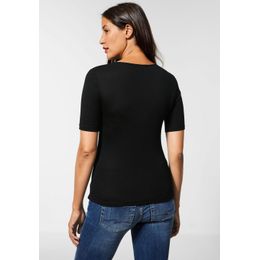 Street One Damen T-Shirt "Style Palmira", schwarz, Basic, Gr. 36, unifarben, Jersey, Obermaterial: 50% Baumwolle, 50% Modal, Shirts, im Basic-Style