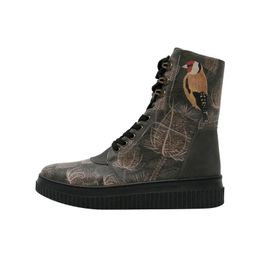 DOGO Damen Schn&uuml;rboots "Future High Top Boots Believe In Your Wings Damen Stiefeletten", Gr. 40, bunt, Lederimitat, Schuhe, Handgefertigt