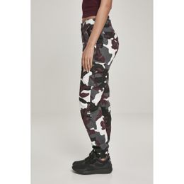Urban Classics Damen Cargohose "Urban Classics Damen Ladies High Waist Camo Cargo Pants", grau, Gr. 27, 98% Baumwolle, 2% Elasthan, Hosen