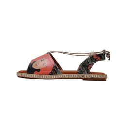 DOGO Damen Sandale "Hazel Victor Bicycles Damen Sandalen, Hazel Spread Your Wings", Gr. 40, gelb, Lederimitat, Schuhe, Handgefertigt