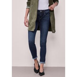 Street One Damen Slim-fit-Jeans, blau, Gr. 36, unifarben, Jeans, 78% Baumwolle, 21% Polyester, 1% Elasthan, Jeans, Middle Waist