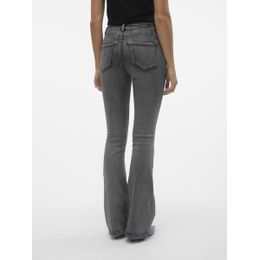 V&eacute;ro Moda VERO MODA Damen Bootcut-Jeans "VMFLASH MR FLARED JEANS LI213 GA NOOS", blau, Gr. M, unifarben, Denim/Jeans, Obermaterial: 65% Baumwolle, 18%