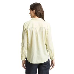 Tom Tailor Damen Langarmbluse "Regular", gelb, Gr. 44, Web, Obermaterial: 100% Baumwolle, Blusen, mit Brusttaschen