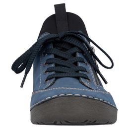 Rieker Damen Slip-On Sneaker, Gr. 39, schwarz, Nubuklederimitat, Textil, Schuhe, Slipper, Schlupfschuh, mit elastischem Einschlupf