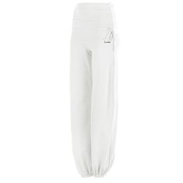 WINSHAPE Damen Sporthose "WH1", wei&szlig;, Gr. L, 90% Baumwolle, 10% Elasthan, Hosen, mit seitlicher Raffung
