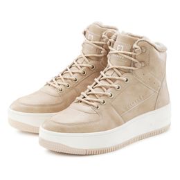 ELBSAND Damen Sneaker "Freizeitschuh, Halbschuh, High Top Sneaker, Turnschuh, Schn&uuml;rschuh", Gr. 40, beige, Obermaterial: 100% Synthetik. Decksohle: