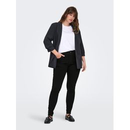 Only CARMAKOMA Damen Skinny-fit-Jeans "CARWILLY REG SKINNY JEANS DNM PIM2343", schwarz, Gr. 48, unifarben, Denim/Jeans, Obermaterial: 92% Baumwolle,