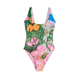 next Badeanzug 'Benjamin MacGregor Artist Collaboration Tummy Control Scoop' Damen Gr&ouml;&szlig;e 5XL blau / gr&uuml;n / orange / rosa