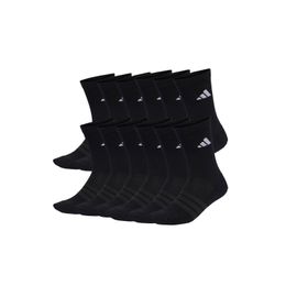 Herren Kurzsocken "Socken Cushioned Crew Socks 12P 12er Pack", adidas originals, Gr. 37, schwarz, Obermaterial: 56% Baumwolle CO. 40% Polyester PES.