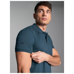 TRIGEMA Herren Poloshirt "TRIGEMA Slim Fit Poloshirt aus DELUXE-Piqu&eacute;", blau, Basic, Gr. M, 100% Baumwolle, Shirts