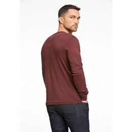 LINDBERGH Herren Langarmshirt "T-Shirt (Langarm) Slim Fit", braun, Gr. XXL, unifarben, Obermaterial: 100% Baumwolle, Shirts